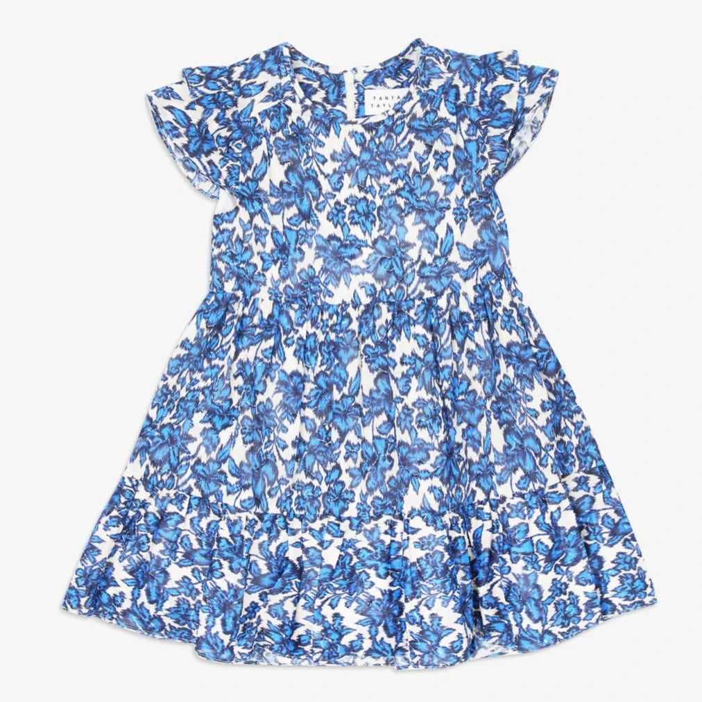 Tanya Taylor - Mini Marisol Dress in Maritime Blue/Off White Multi – too!